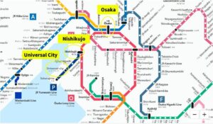 From Osaka Station to Universal Studios Japan | Scroll Map Japan